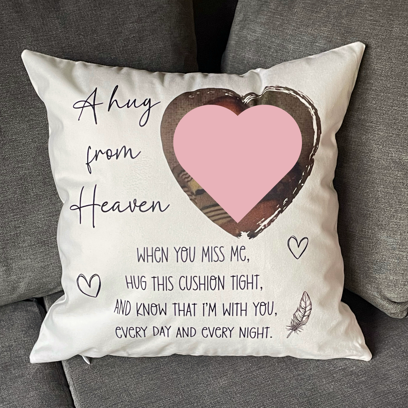 A Hug From Heaven Memorial Cushion | Memorial Remembrance Gift – All ...