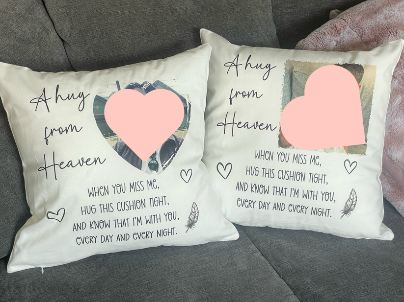 A Hug From Heaven Memorial Cushion | Memorial Remembrance Gift – All ...
